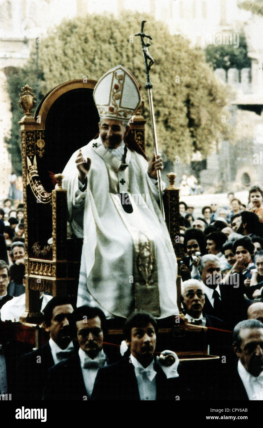 John Paul I (born Albino Luciani), 17.10.1912 - 28.9.1978, Pope 1978, half length, during a ...
