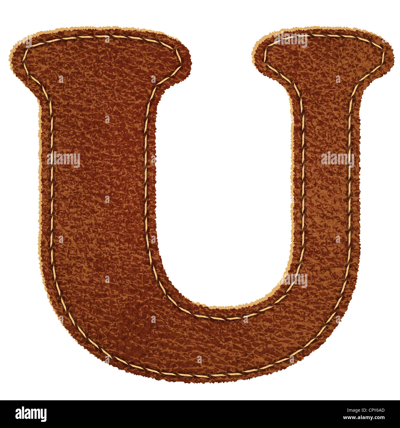 Leather alphabet. Leather textured letter U Stock Photo - Alamy