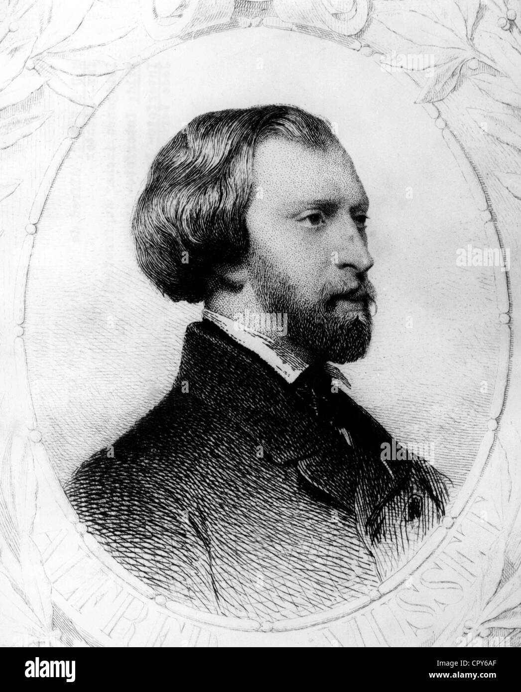 Musset, Alfred de, 11.12.1810 - 2.5.1857, French poet, portrait ...