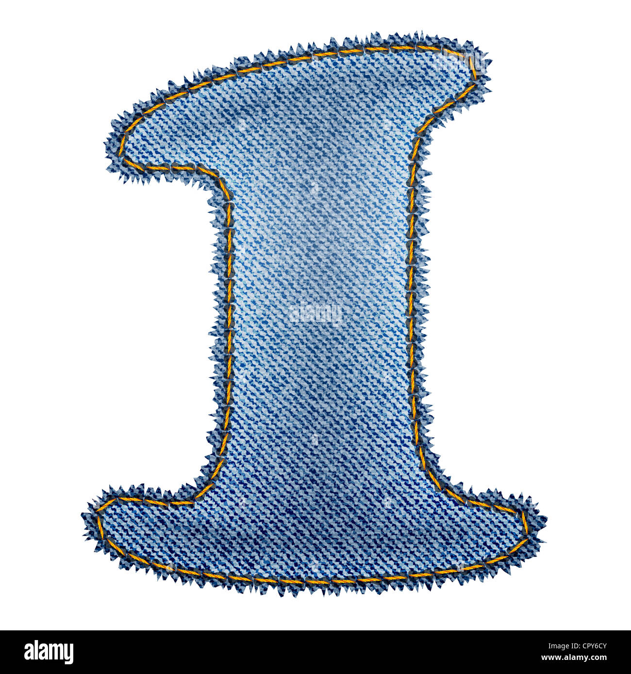 Jeans alphabet. Denim number 1 Stock Photo - Alamy
