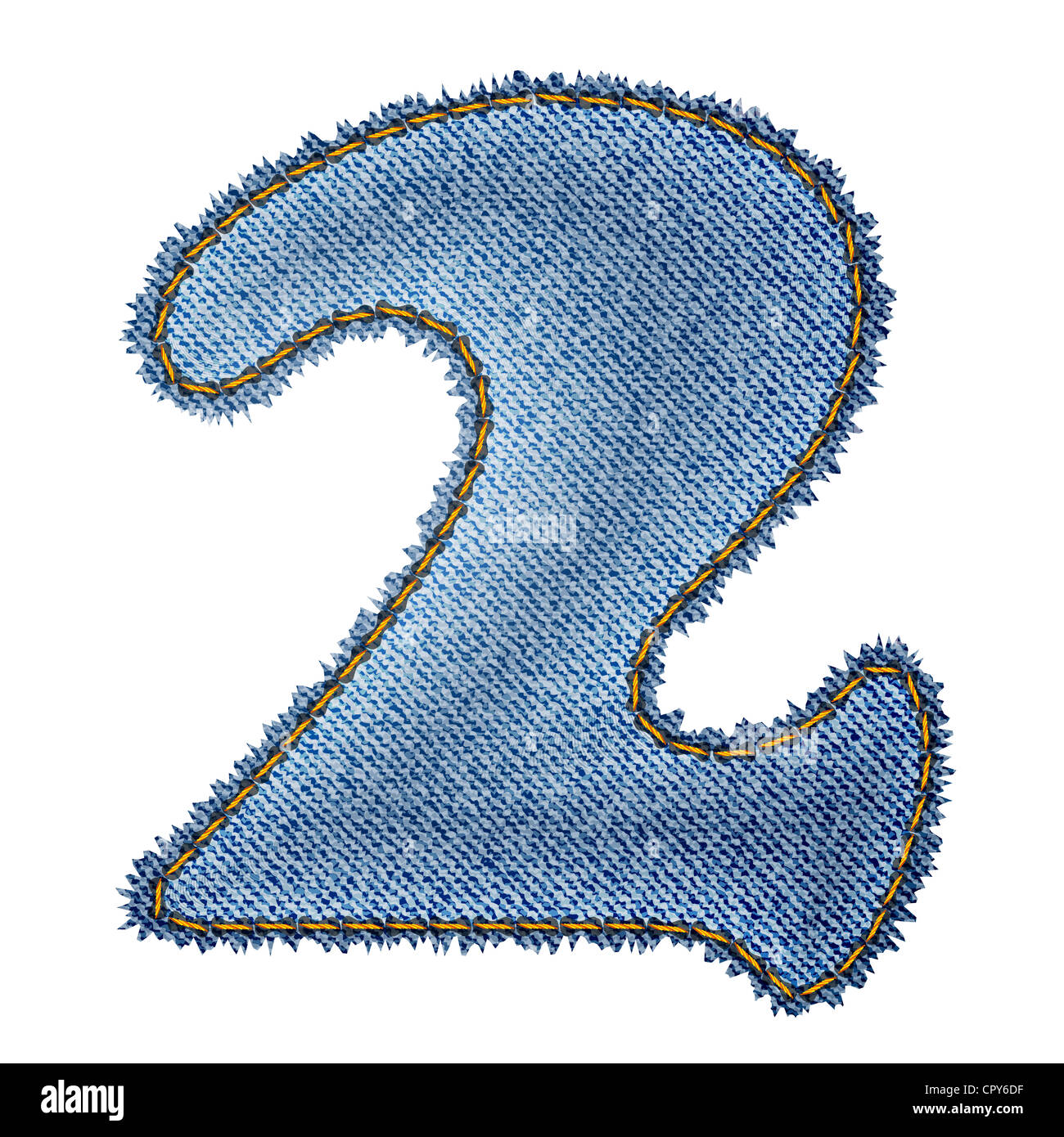 Jeans alphabet. Denim number 2 Stock Photo - Alamy