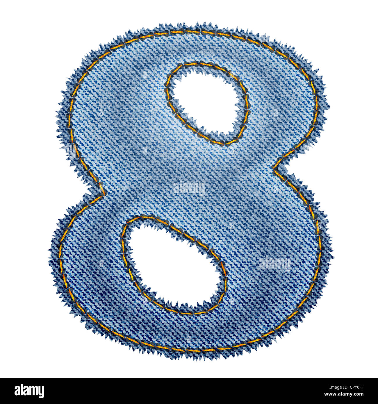Jeans alphabet. Denim number 8 Stock Photo - Alamy