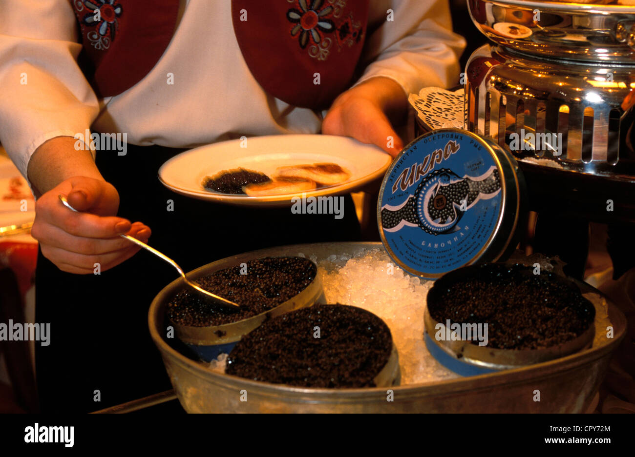Russia, St Petersburg, serving caviar in a luxury restaurant Stock ...