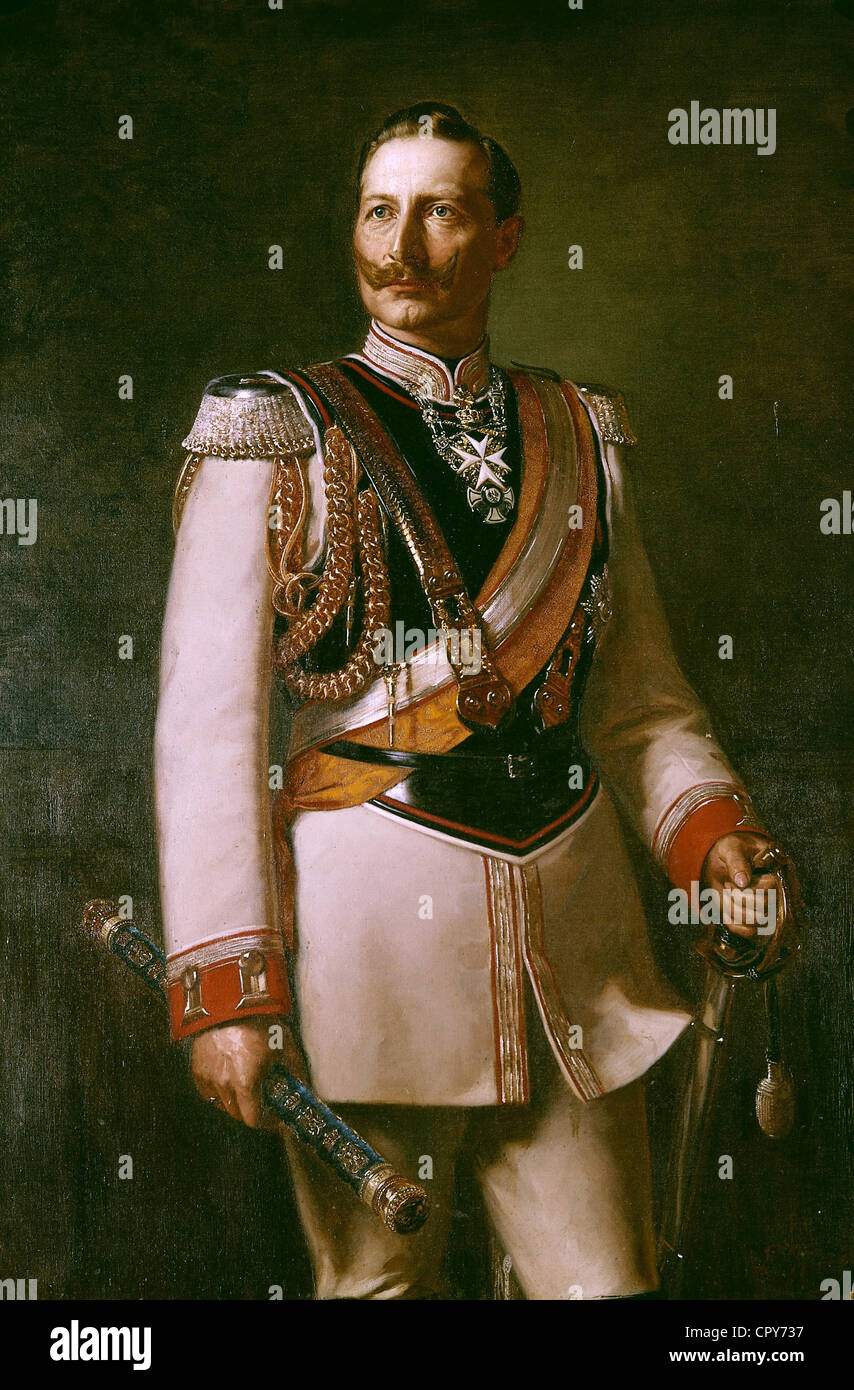 Wilhelm II, 27.1.1859 - 4.6.1941, German Emperor 1888 - 1918, half ...
