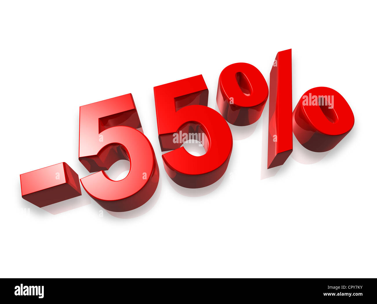 fifty five percent 3D number isolated on white - 55 Stock Photo - Alamy