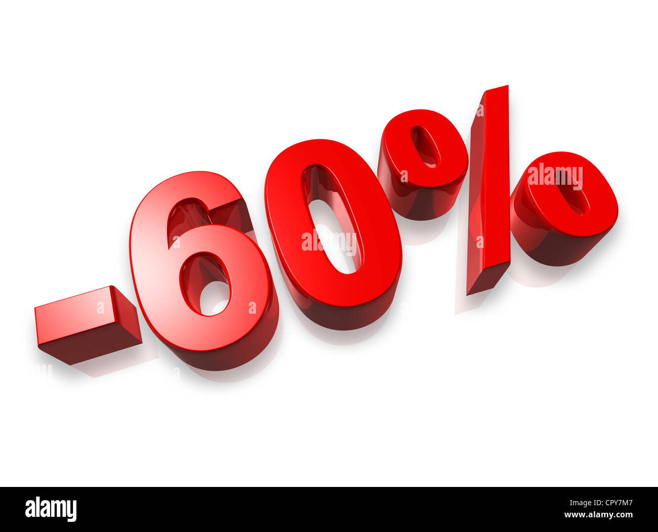 sixty percent 3D number isolated on white - 60 Stock Photo - Alamy