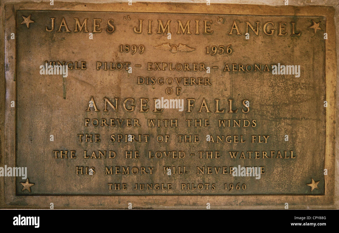 Angel, James "Jimmie", 1.8.1899 - 8.12.1956, US aviator, discovered the ...