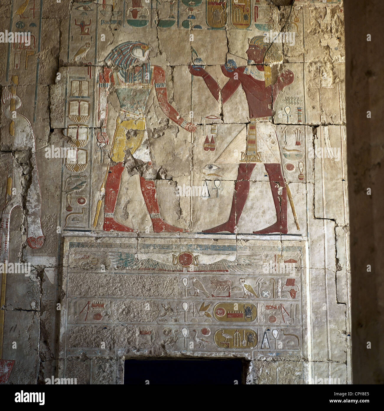 Thutmose III, Pharaoh of Egypt 1479 - 1425 BC (18th Dynasty), handing ...