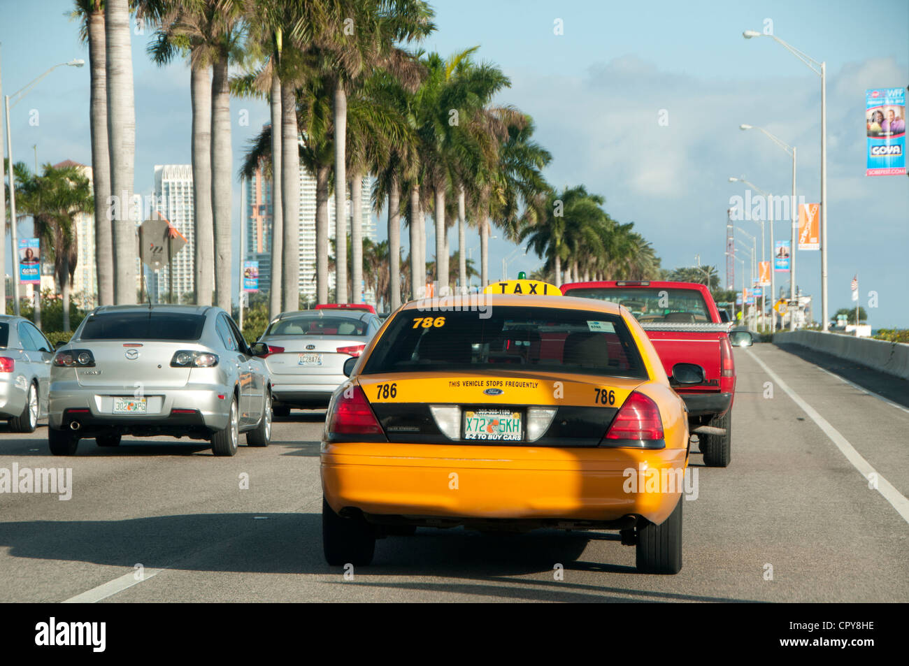 Yellow cab miami hi-res stock photography and images - Alamy