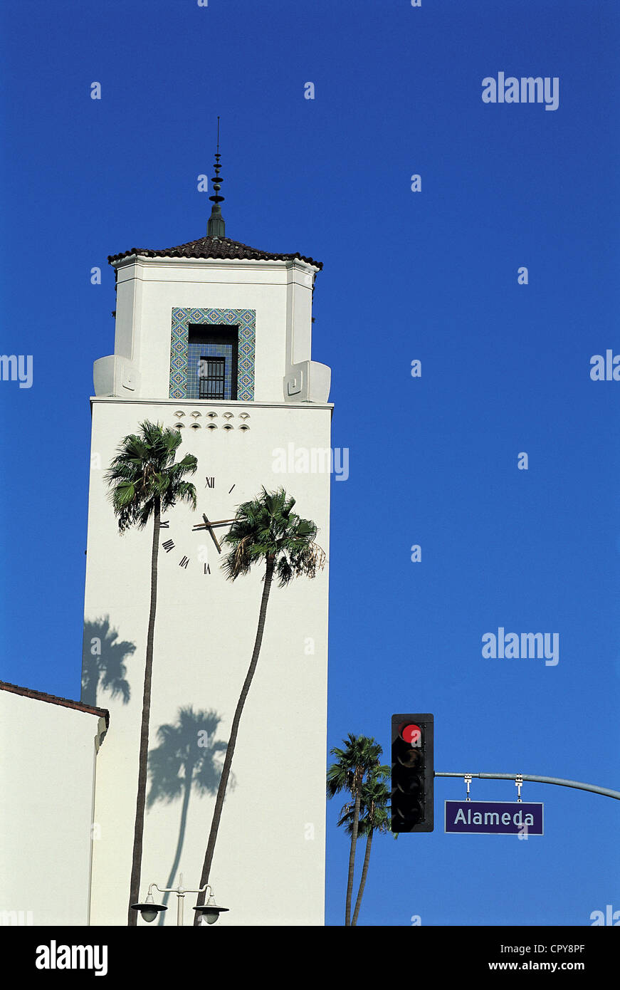 United States, California, Los Angeles, Mexican-style tower Stock Photo ...
