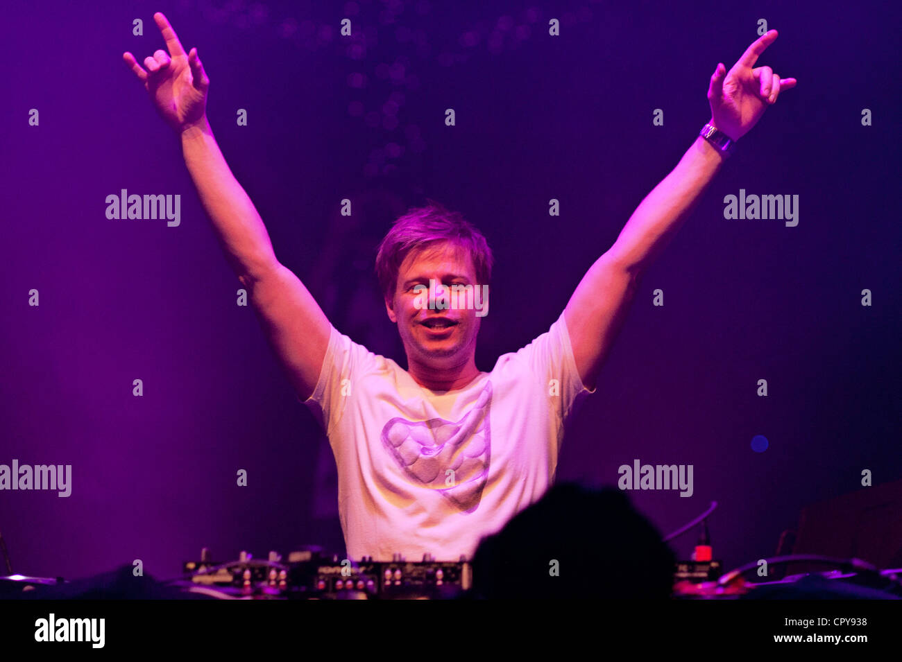 DJ Ferry Corsten at Bal En Blanc 18 on April 9 2012, Palais des Congrès ...