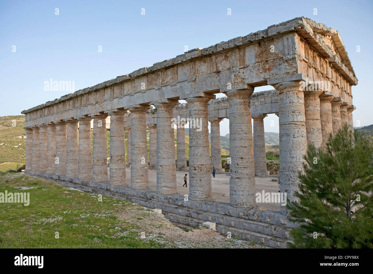 Italy, Sicily, archeological site of Segeste, greek temple Stock Photo ...