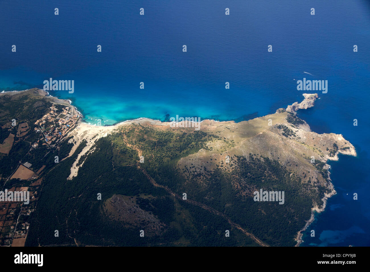 aerial view panorama North west island Mallorca Majorca Balearic Spain ...