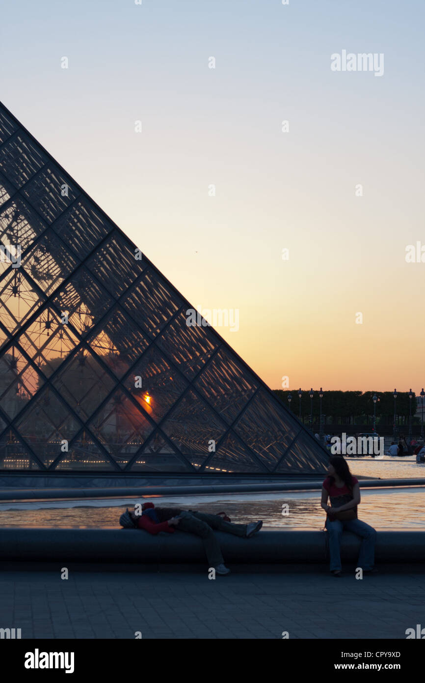 Palais du louvre at dusk hi-res stock photography and images - Alamy