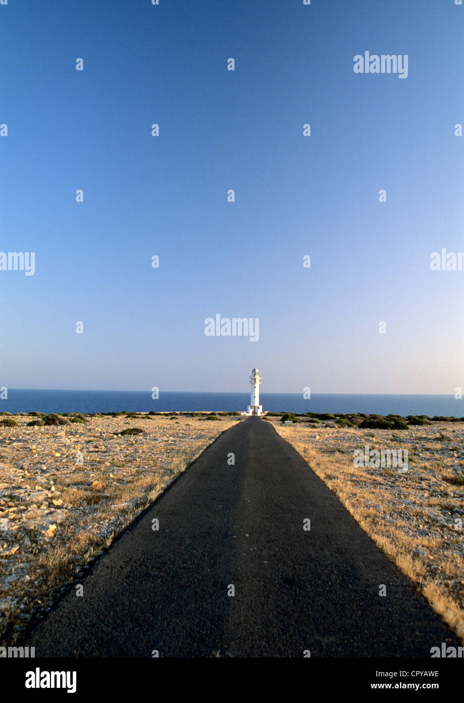 Barbaria lighthouse formentera balearic islands hi-res stock ...