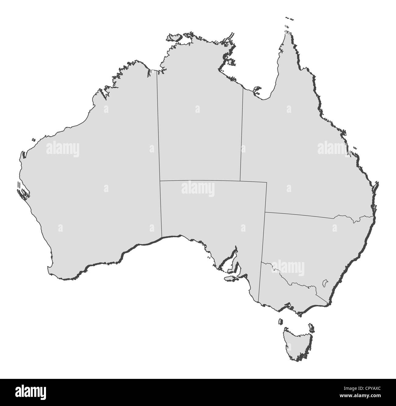 Political map of Australia with the several states Stock Photo - Alamy