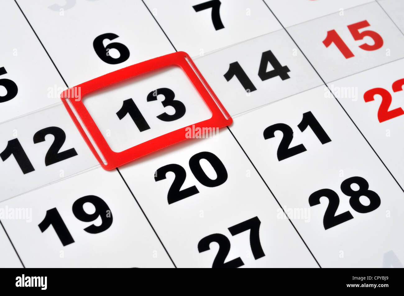 Friday 13th calendar hi-res stock photography and images - Alamy