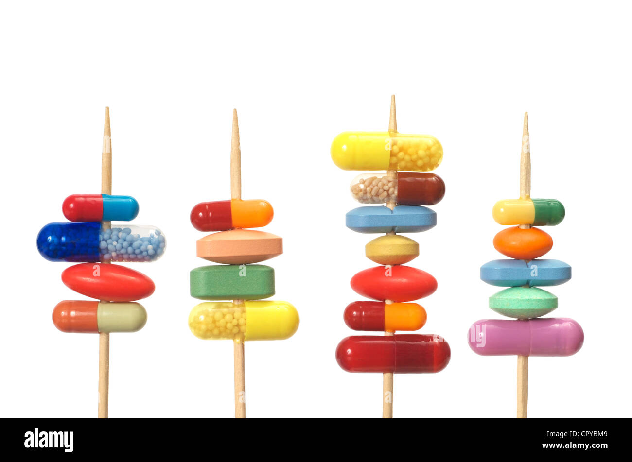 Pills on Toothpicks Stock Photo - Alamy