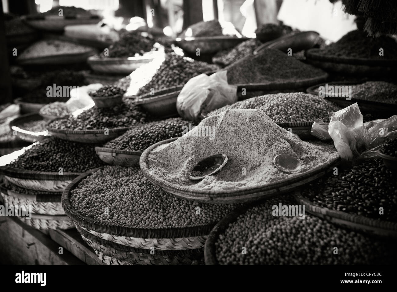 Rice and grains at a market, Malawi, Africa Stock Photo - Alamy