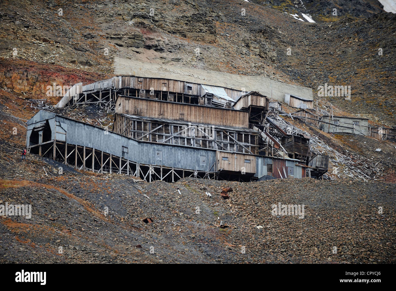 Norway, Svalbard (Spitzbergen), Longyearbyen, former coal mine Stock ...