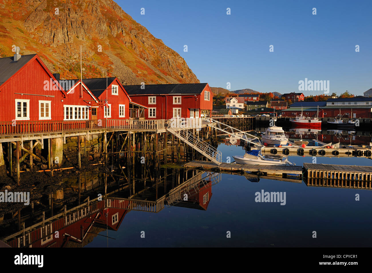 Norway, Nordland County, Lofoten Islands, Vestvagoy Island, Ballstad ...