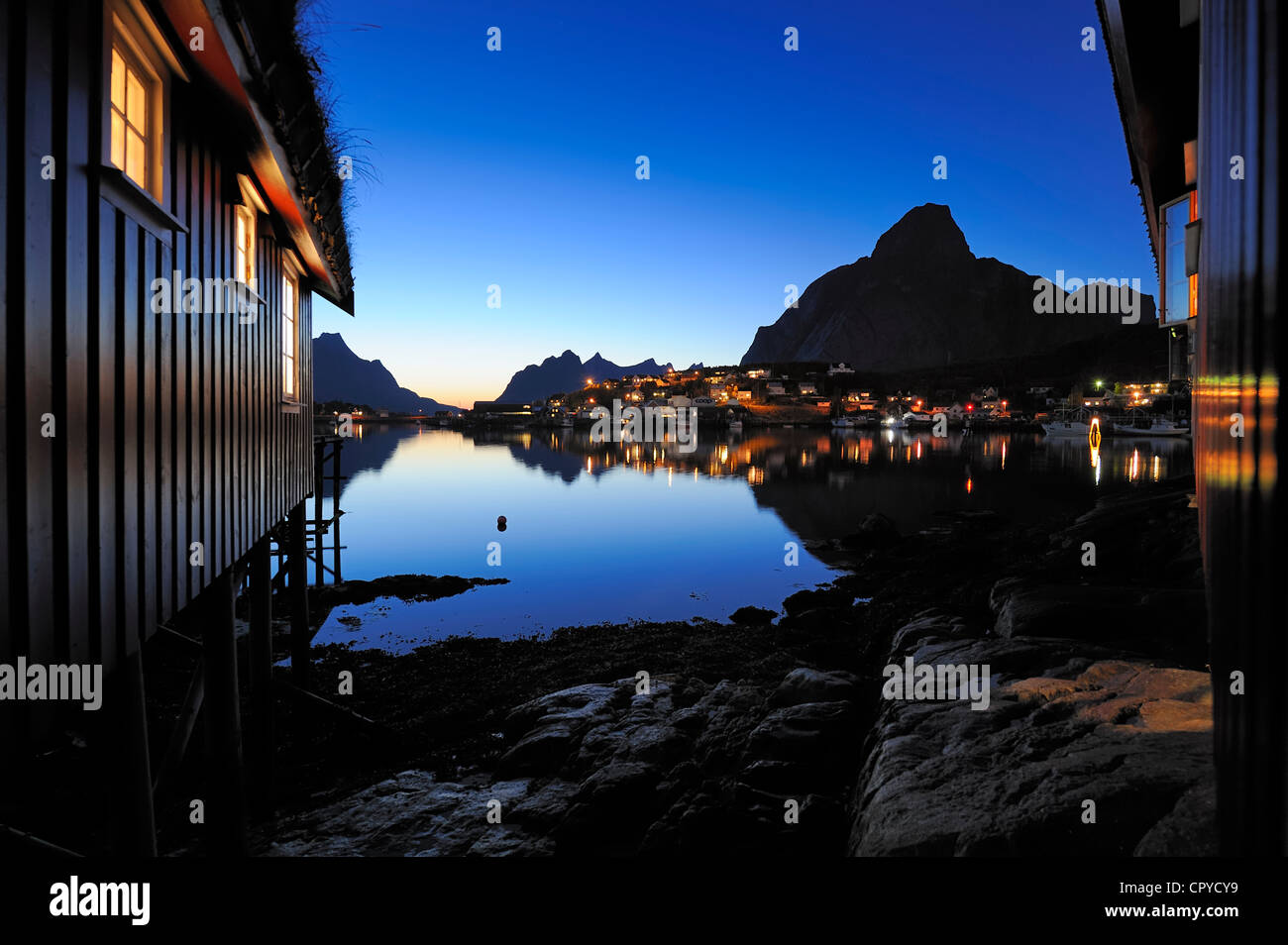 Lofoten Islands Moskenes Village Reine Stock Photos & Lofoten Islands ...