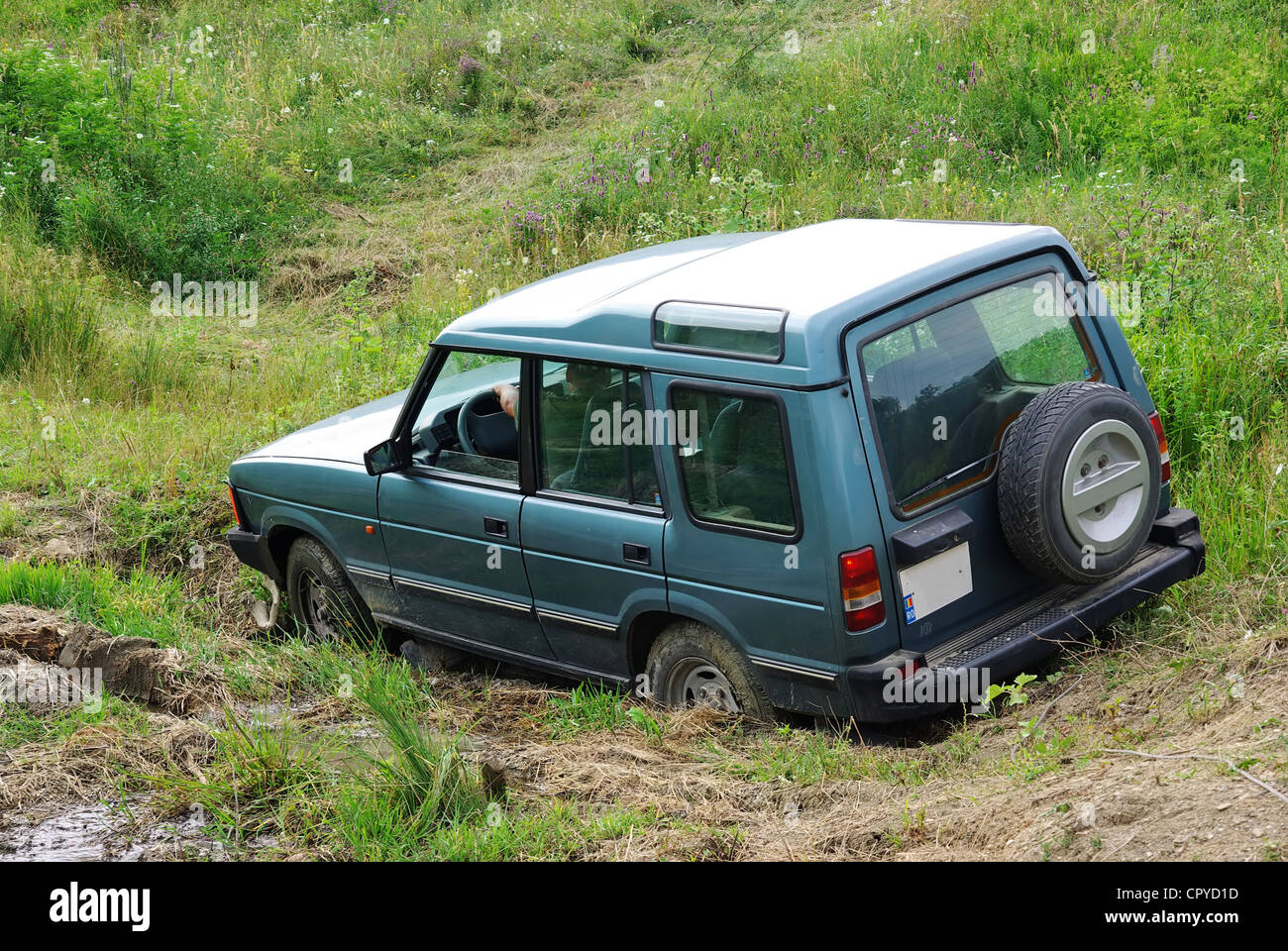 Green off-road jeep in competition Stock Photo - Alamy