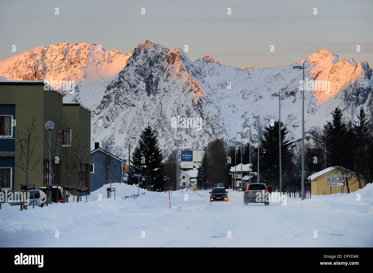Norway, Nordland County, Vesteralen Islands, Myre village Stock Photo ...