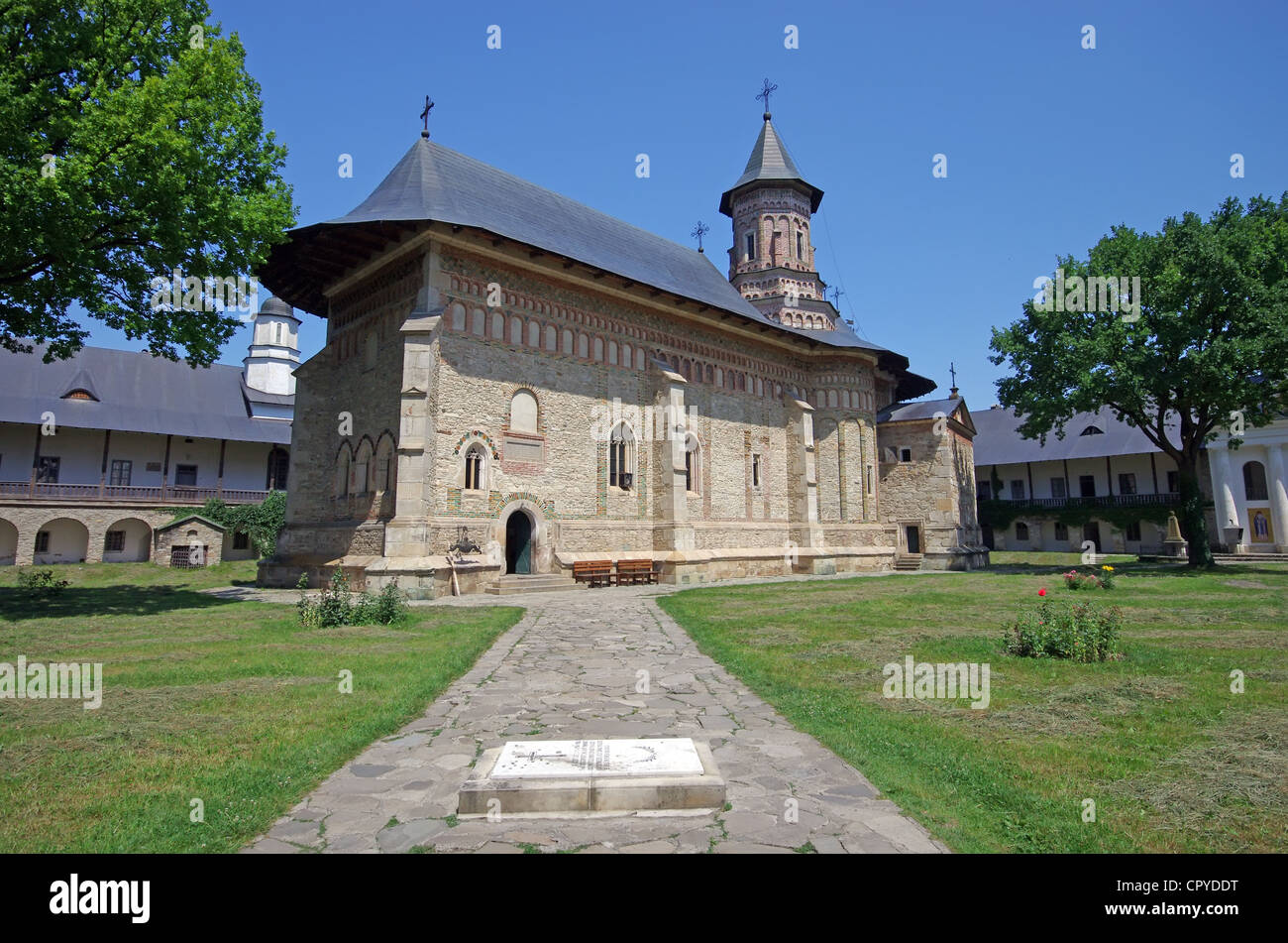 Neamt monastery, medieval stone church in Moldavia Stock Photo - Alamy