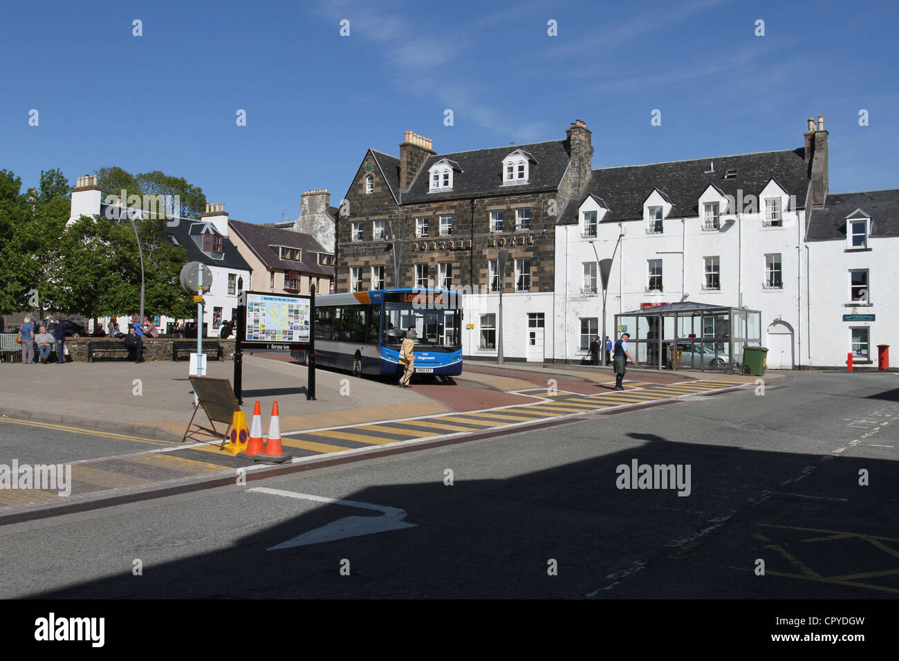 Bus in Portree Square Isle of Skye Scotland June 2012 Stock Photo - Alamy