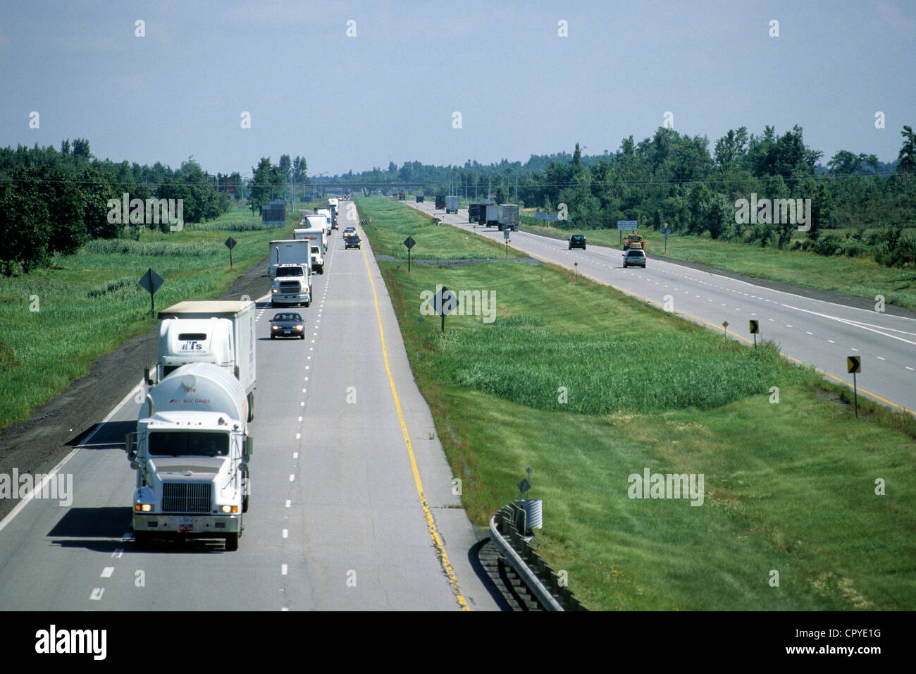 Canada, Quebec Province, highway between Quebec City and Montreal which ...