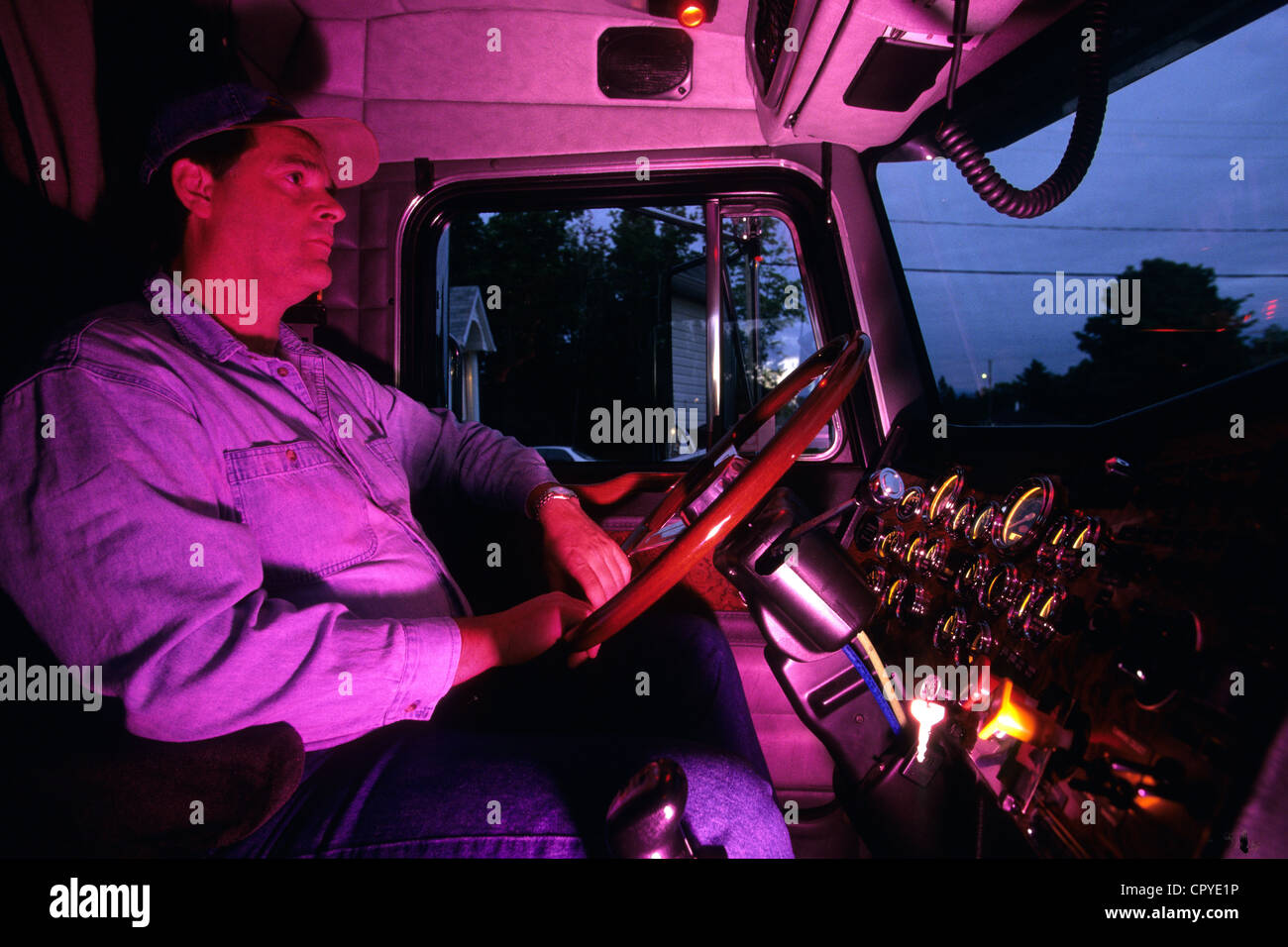 Canada Quebec Province Quebec City inside Jocelyn Moreau's lorry on ...