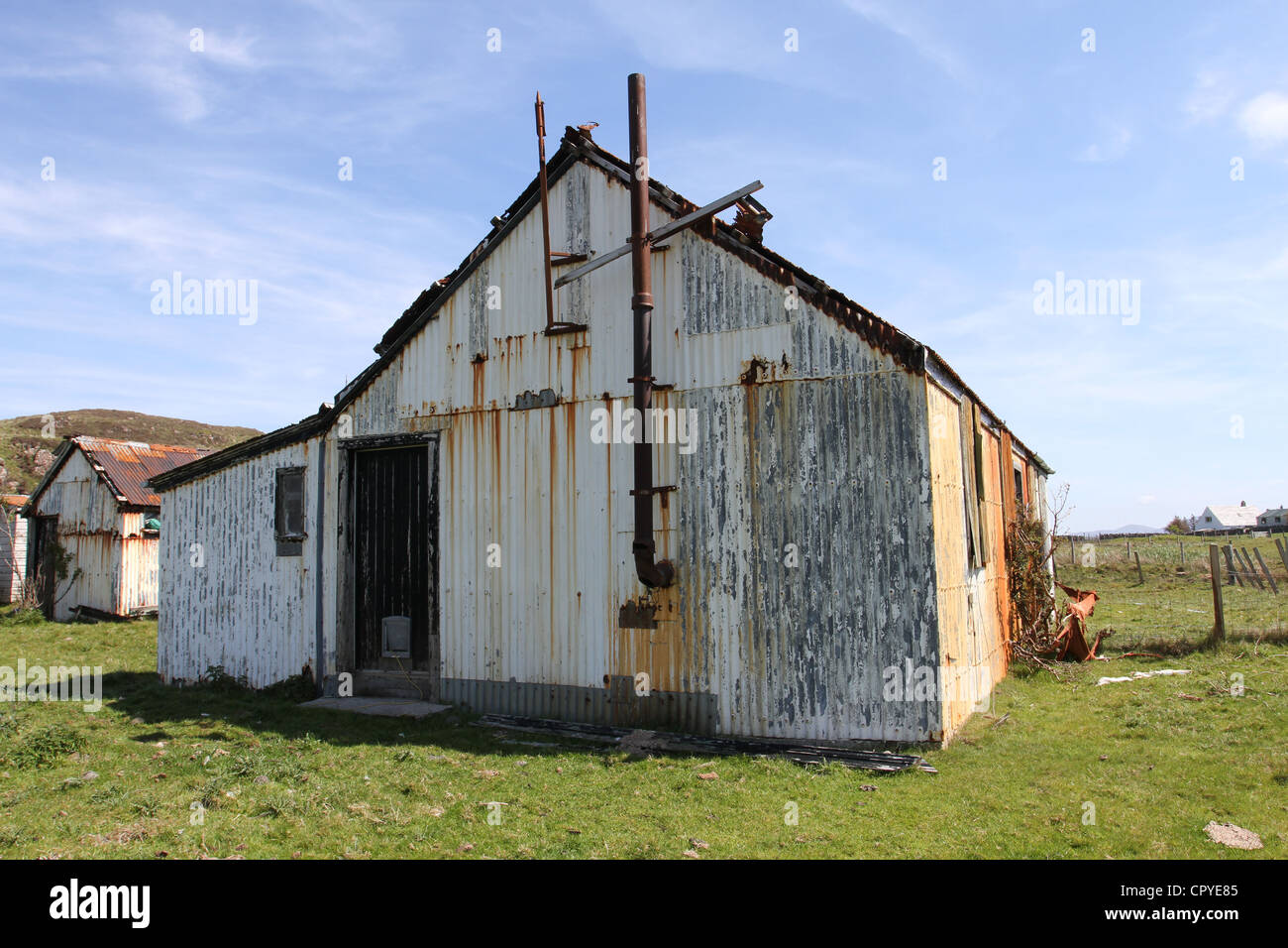 corrugated building Isle of Muck Scotland May 2012 Stock Photo - Alamy