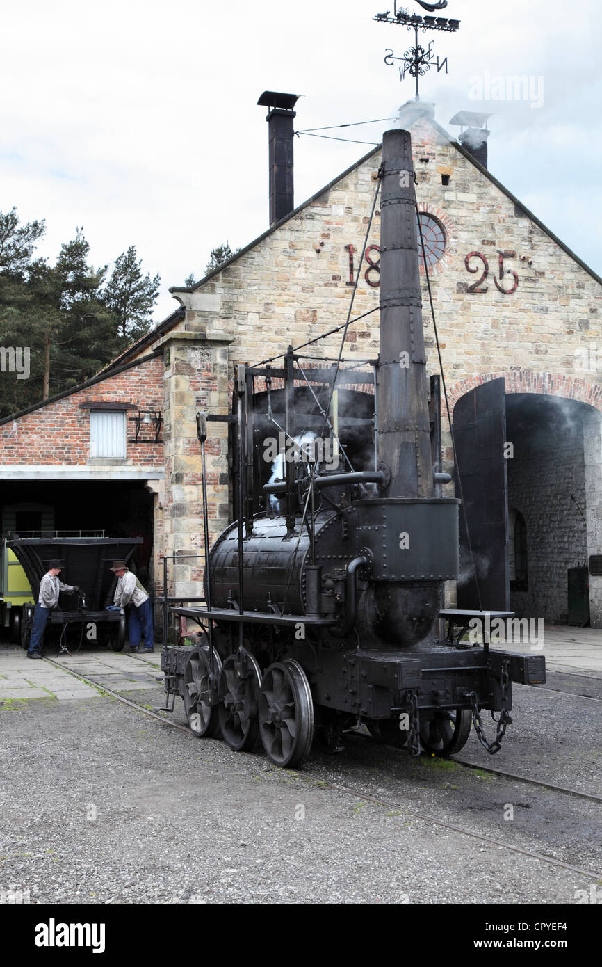 Replica steam locomotive Steam Elephant on Pockerley waggonway, Beamish ...