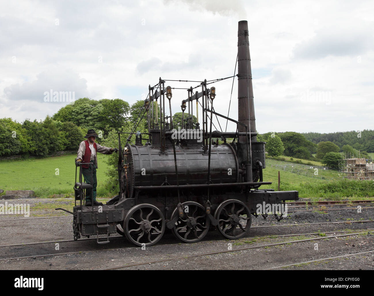Replica steam locomotive Steam Elephant on Pockerley waggonway, Beamish ...