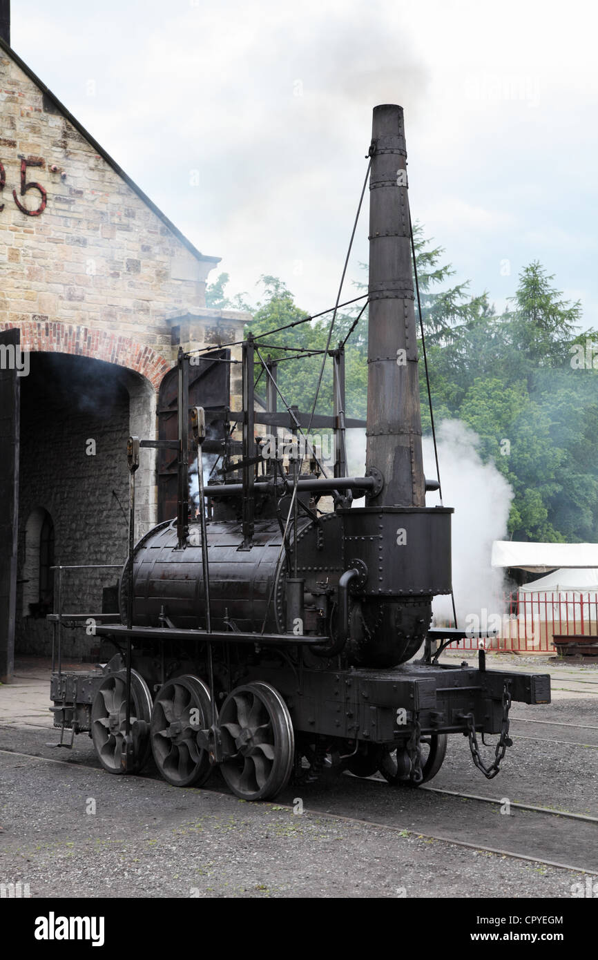 Replica steam locomotive Steam Elephant on Pockerley waggonway, Beamish ...
