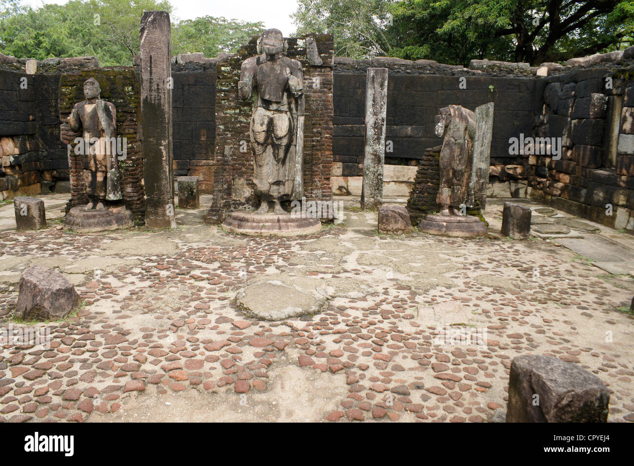 Ruins of Dalada Maluva Quadrangle, Polonnaruwa, Sri Lanka Stock Photo ...