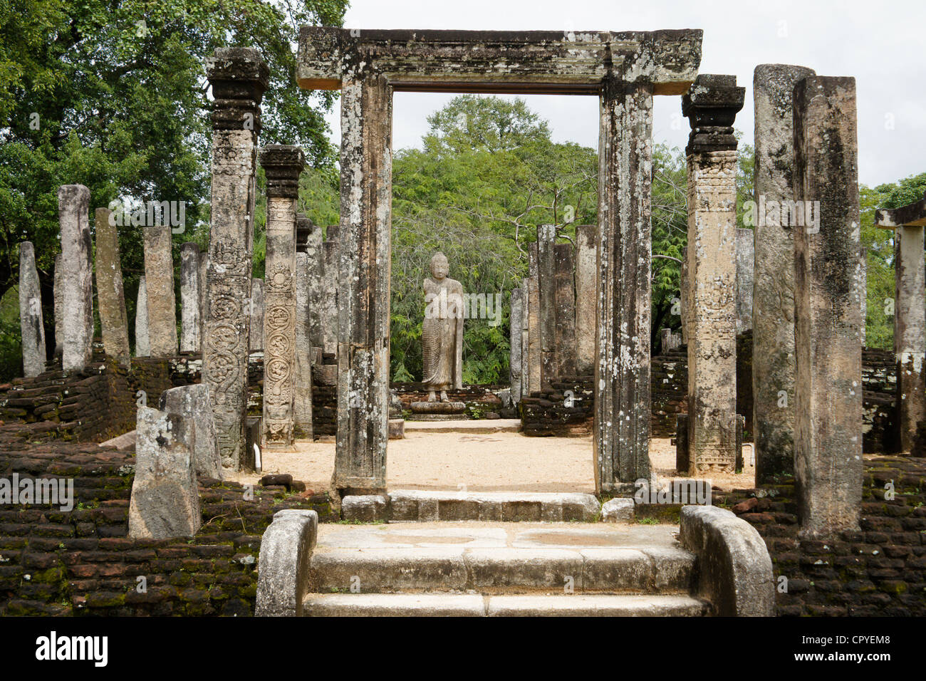 Ruins of Atadage Temple in Dalada Maluva Quadrangle, Polonnaruwa, Sri ...