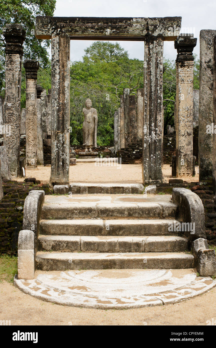 Ruins of Atadage Temple in Dalada Maluva Quadrangle, Polonnaruwa, Sri ...
