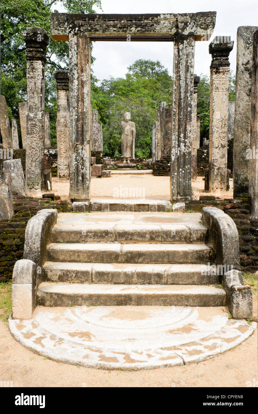 Ruins of Atadage Temple in Dalada Maluva Quadrangle, Polonnaruwa, Sri ...