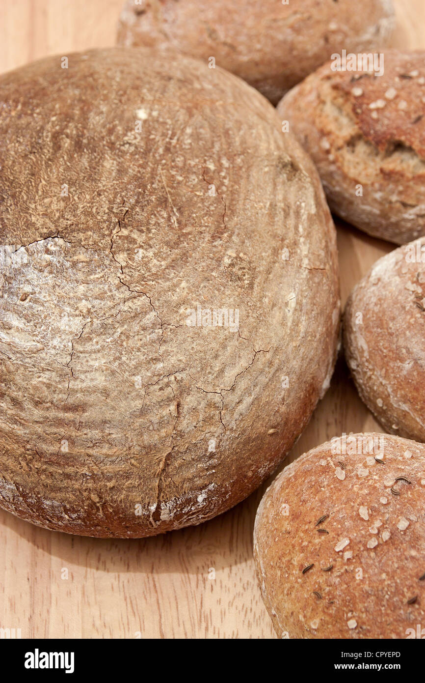 Rye bread and sourdough bread rolls Stock Photo - Alamy