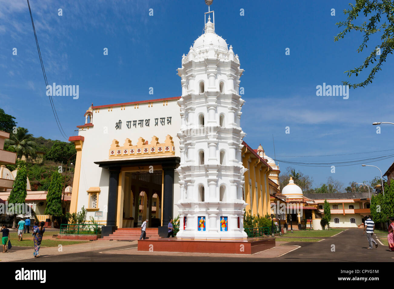 The temple of Ramnathi is located in Ramnathim, Bandivade in Goa Stock ...
