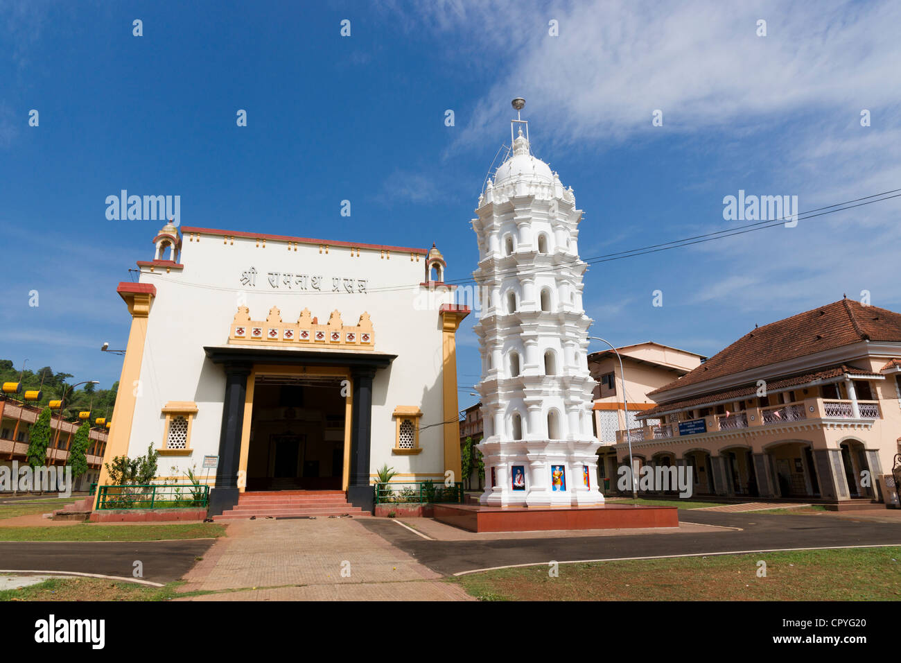 The temple of Ramnathi is located in Ramnathim, Bandivade in Goa Stock ...