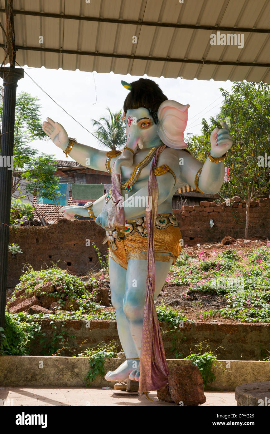 The temple of Ramnathi is located in Ramnathim, Bandivade in Goa Stock ...