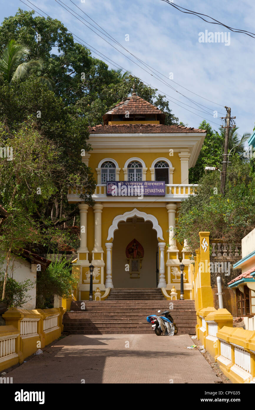 The temple of Ramnathi is located in Ramnathim, Bandivade in Goa Stock ...