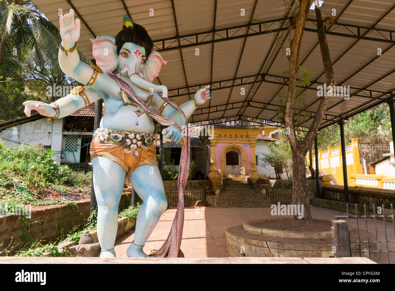 The temple of Ramnathi is located in Ramnathim, Bandivade in Goa Stock ...