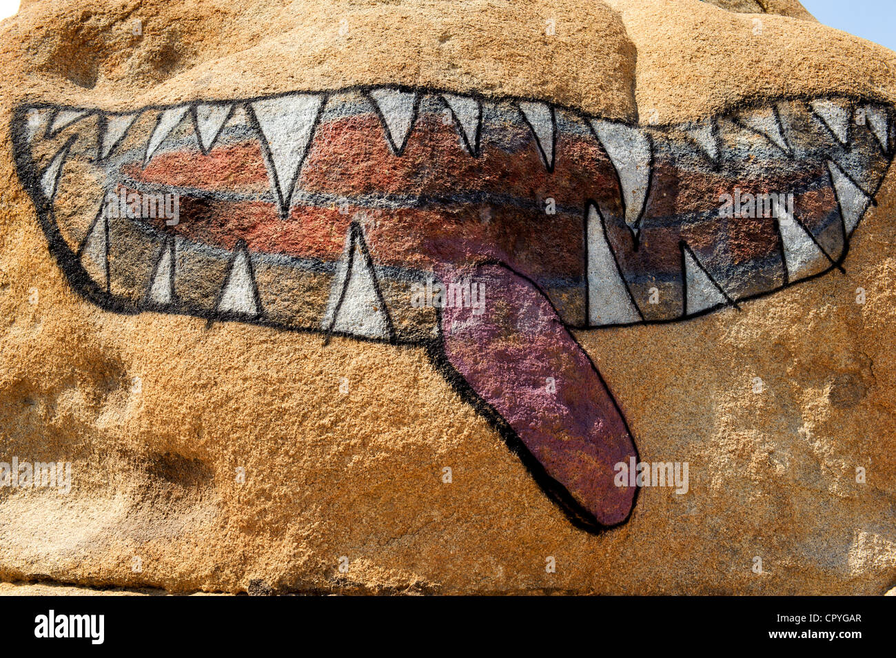 Rock Face painting in the Alabama Hills near Lone Pine, California, USA ...