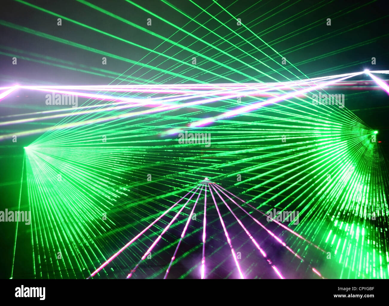 Colourful Disco with special effects and fantastic laser show Stock ...
