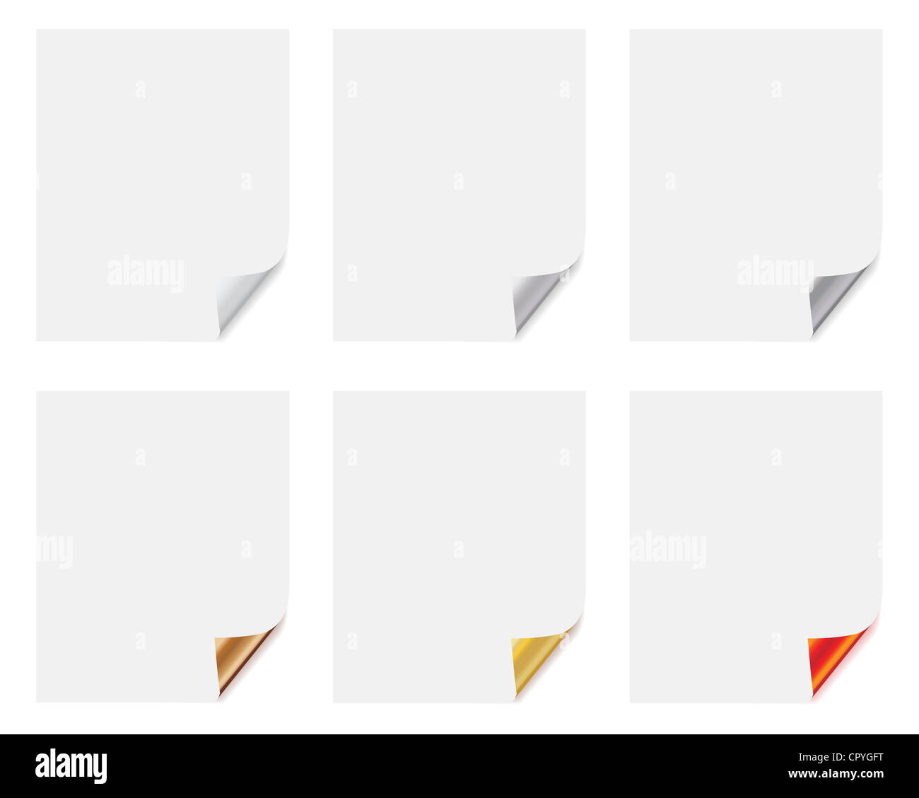 realistic paper page with corner curl effects Stock Photo - Alamy