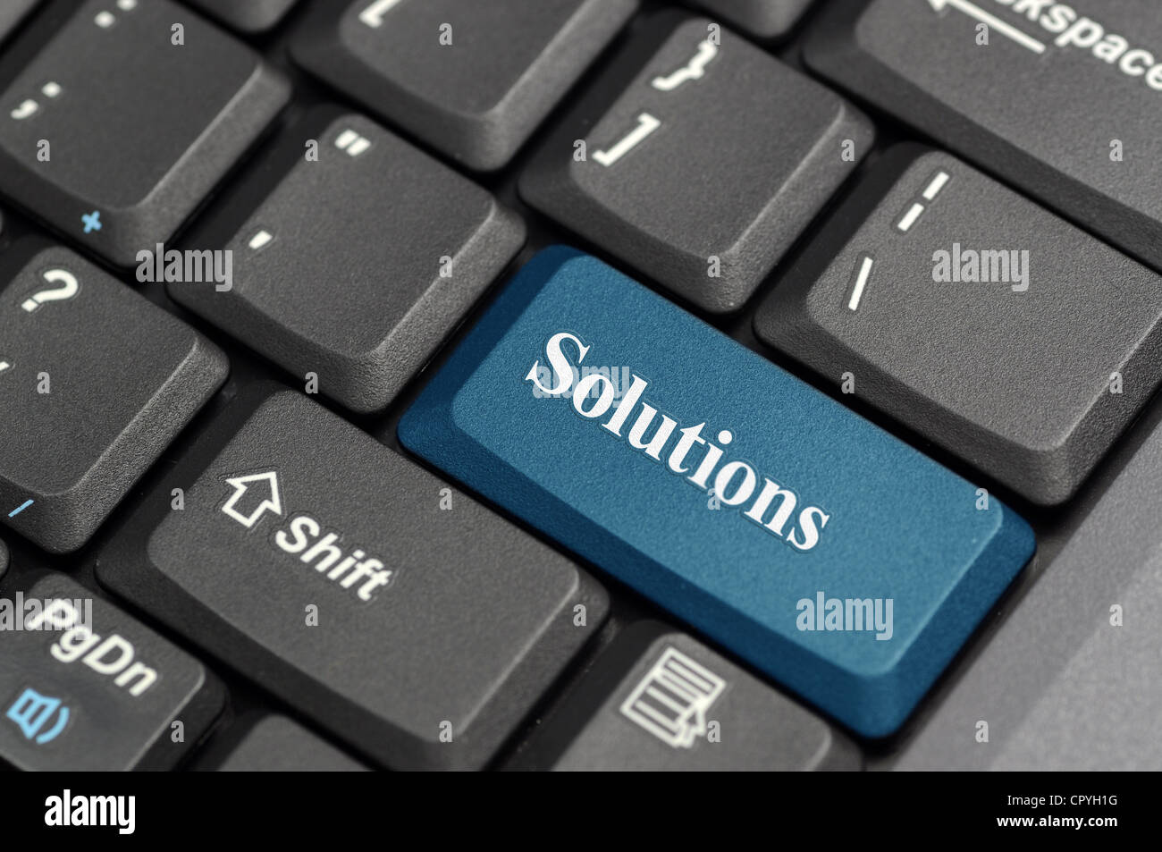 Solutions on keyboard Stock Photo - Alamy